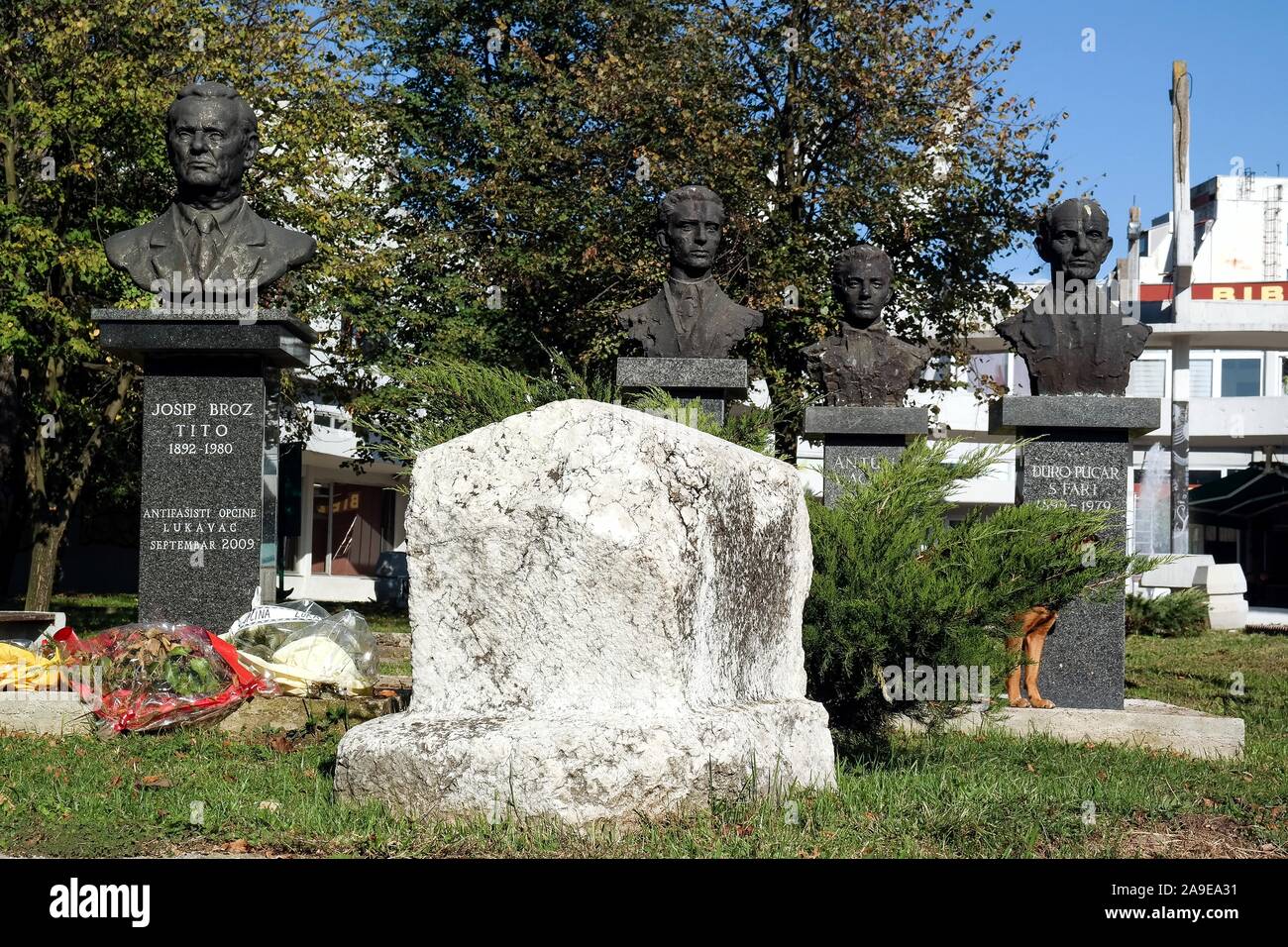 Memorial park in Lukavac (Bosnia and Herzegovina Stock Photo - Alamy