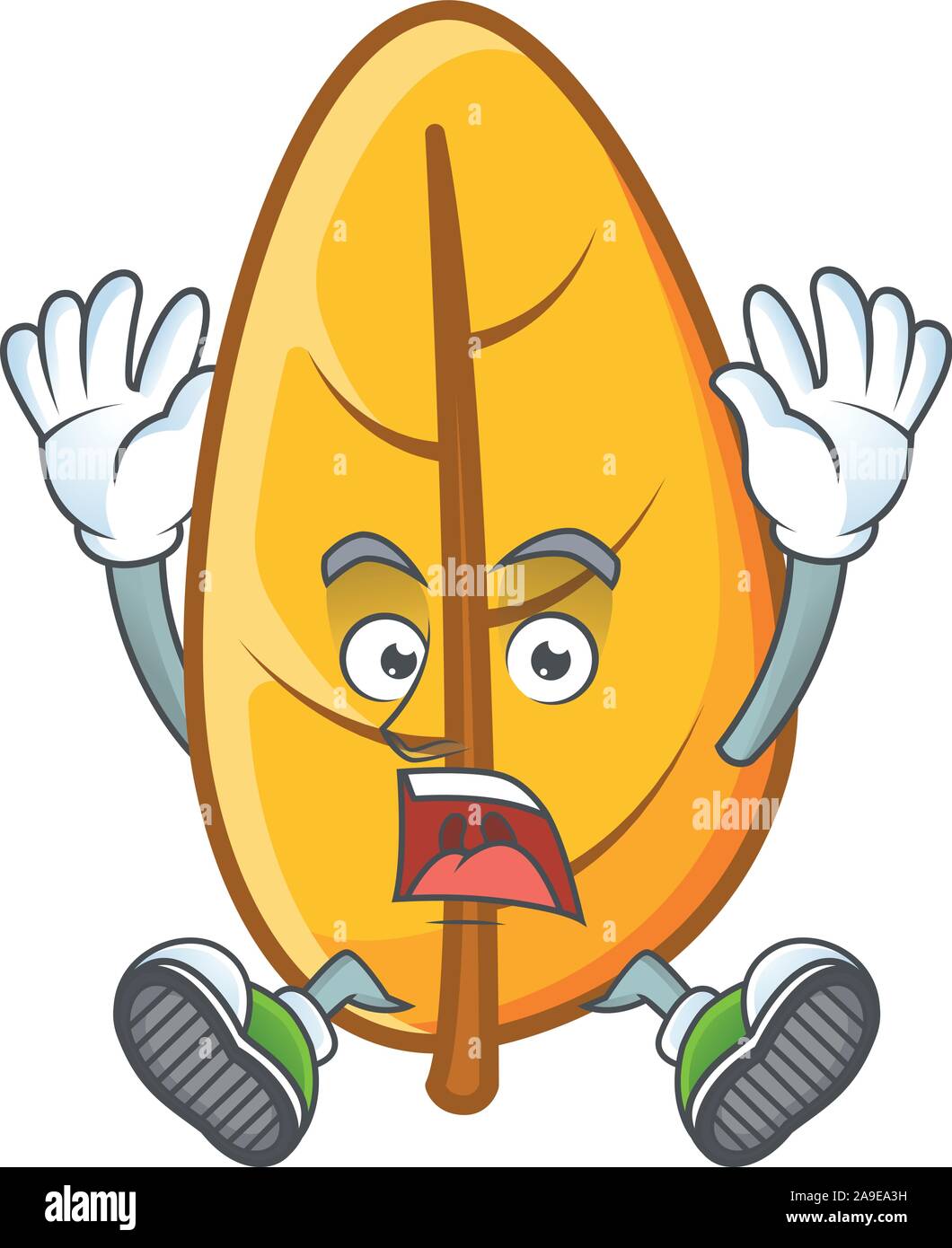 Cartoon yellow autumn leaves with successful character Stock Vector ...