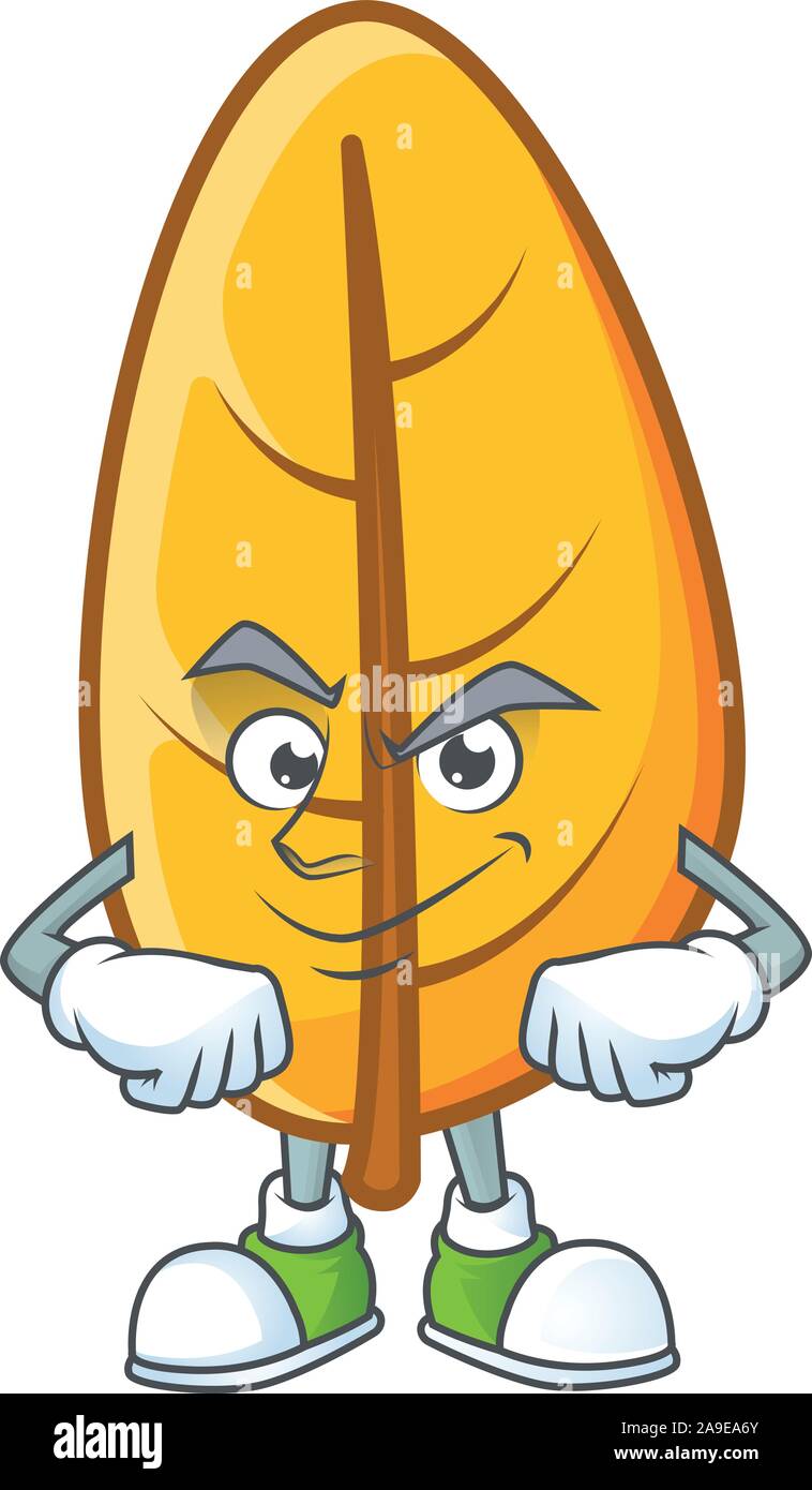 Cartoon yellow autumn leaves with smirking character Stock Vector Image ...
