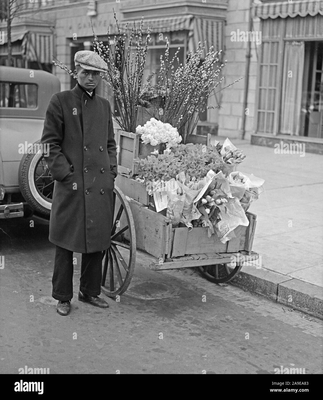 Flower cart flowers Black and White Stock Photos & Images - Alamy