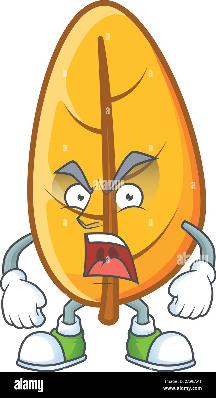 Angry mascot on cartoon yellow autumn leaves Stock Vector Image & Art ...