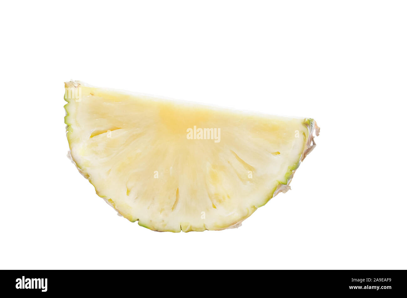Pineapple slice close up isolated on white background Stock Photo - Alamy