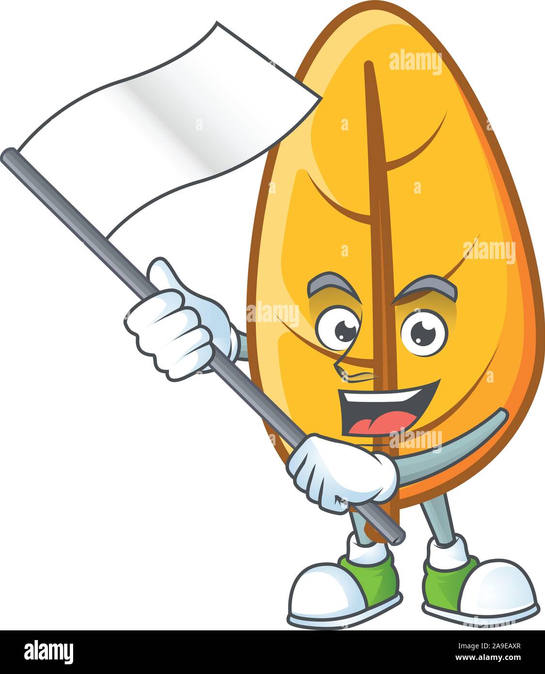 Yellow autumn leaves in with mascot bring flag Stock Vector Image & Art ...