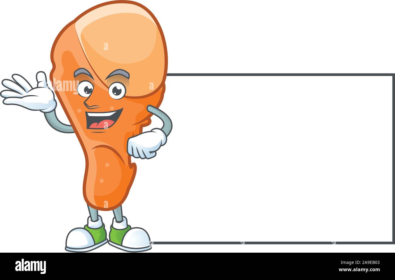 Chicken thigh cartoon with board character mascot Stock Vector Image ...