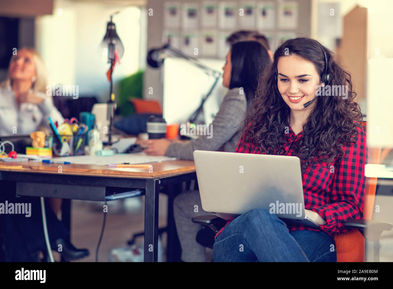 startup business people group working everyday job at modern office ...