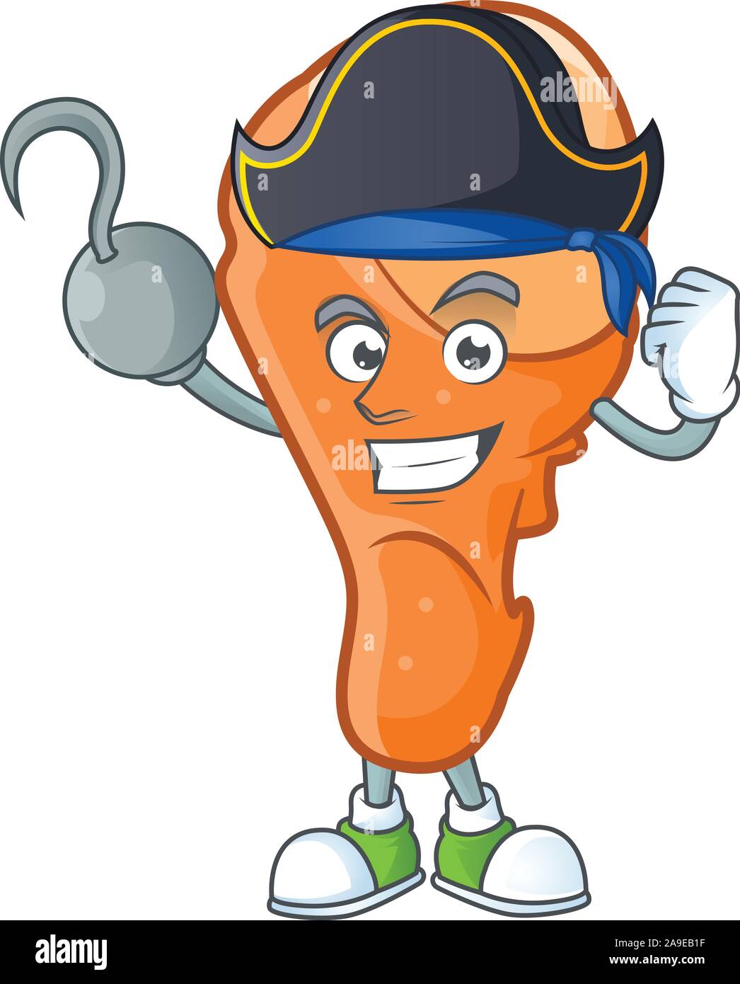 Chicken thigh cartoon with pirate character mascot Stock Vector Image ...