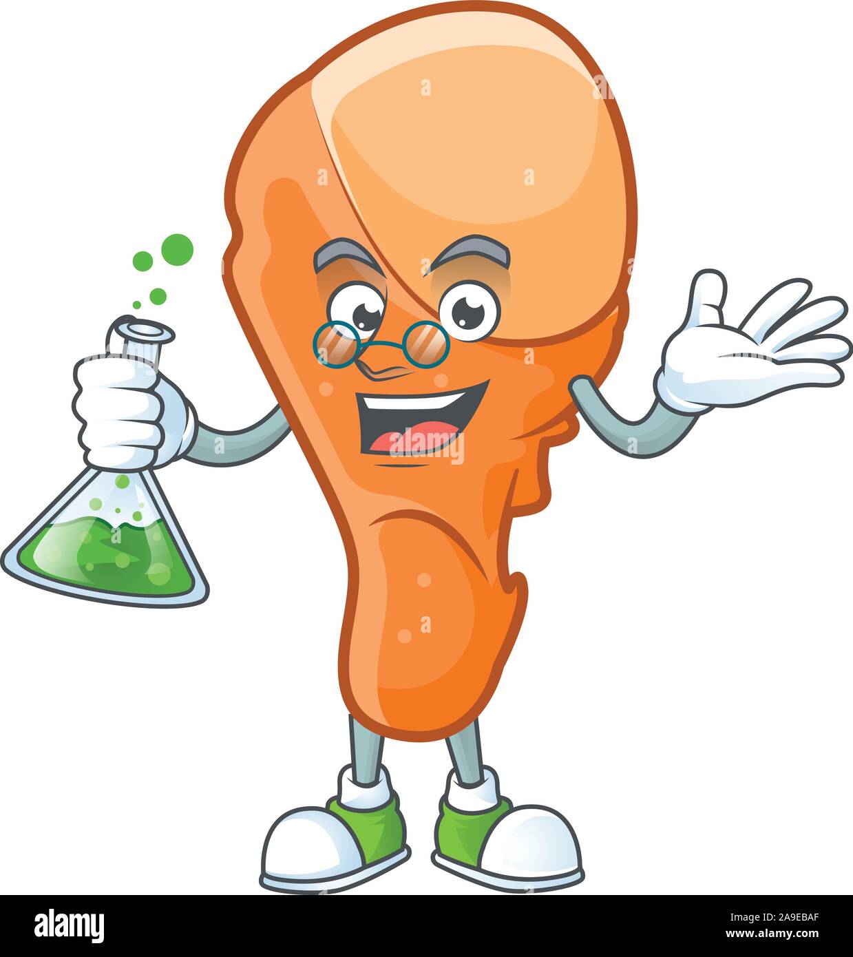 Mascot professor in the chicken thigh cartoon Stock Vector Image & Art ...