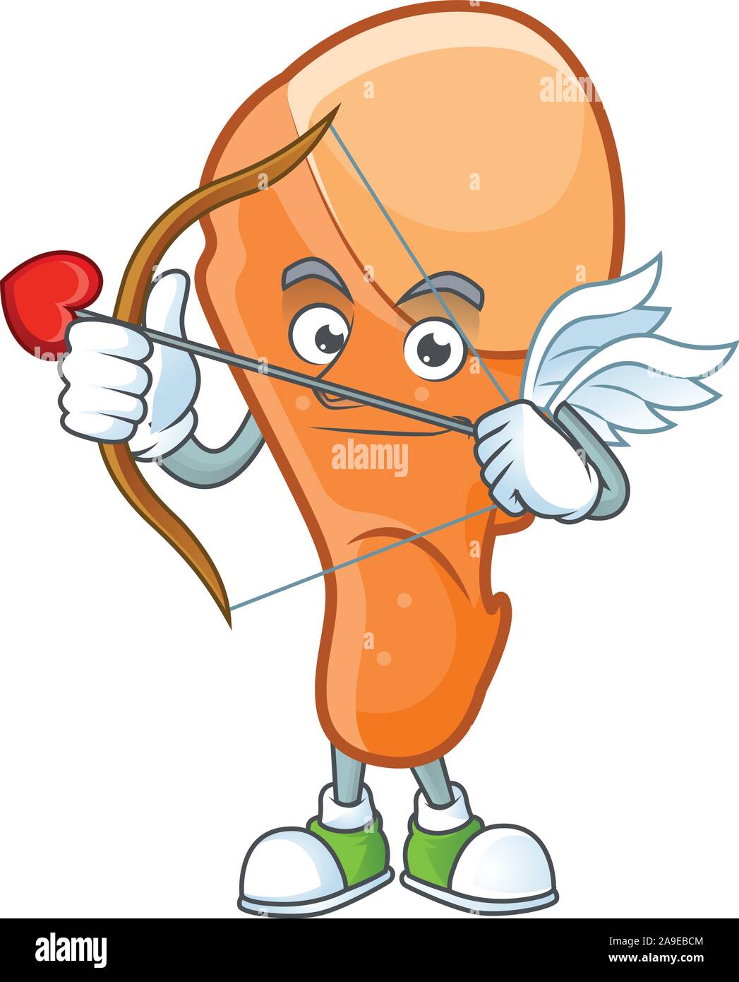 Chicken thigh cartoon with cupid character mascot Stock Vector Image ...