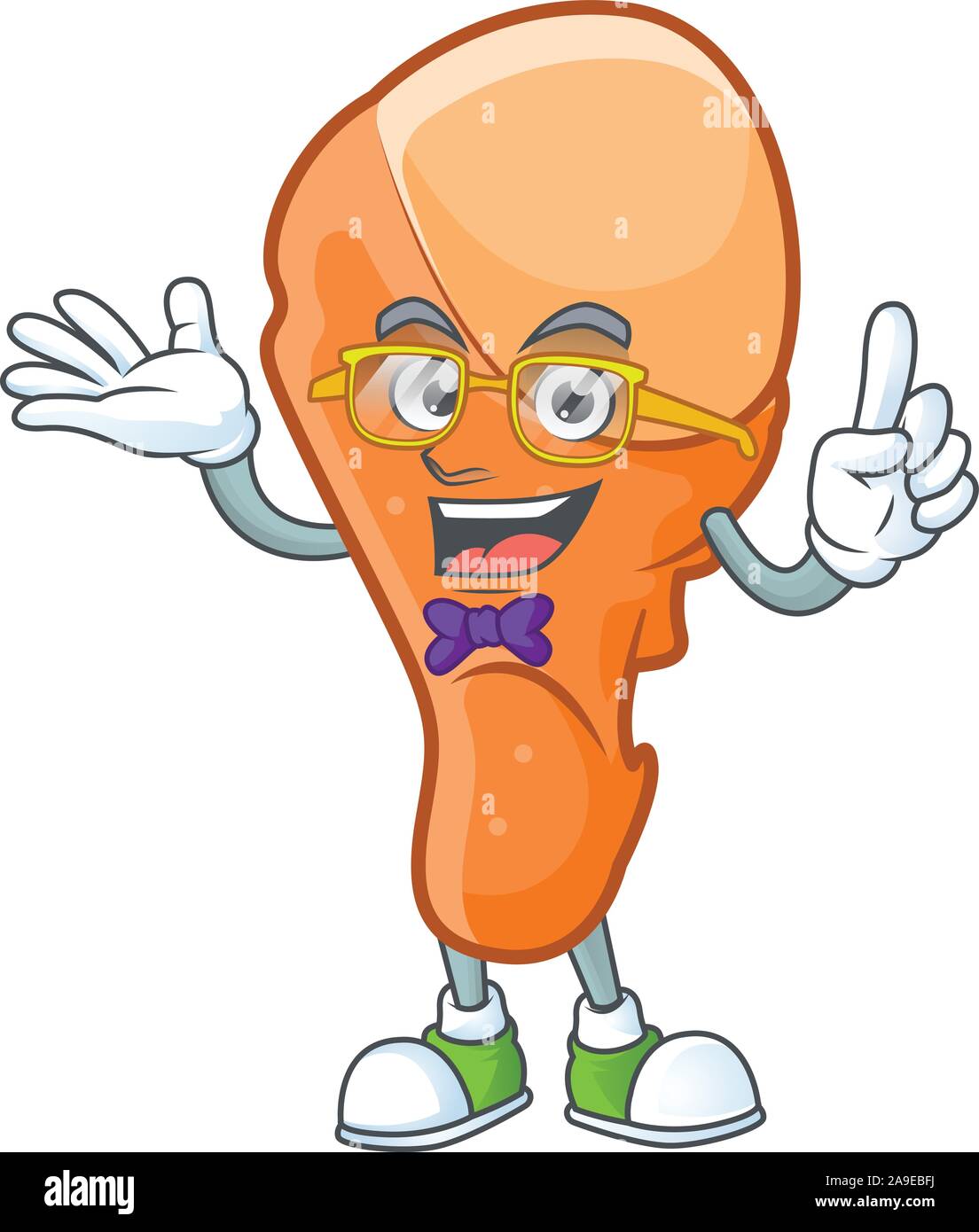 Mascot geek in the chicken thigh cartoon Stock Vector Image & Art - Alamy