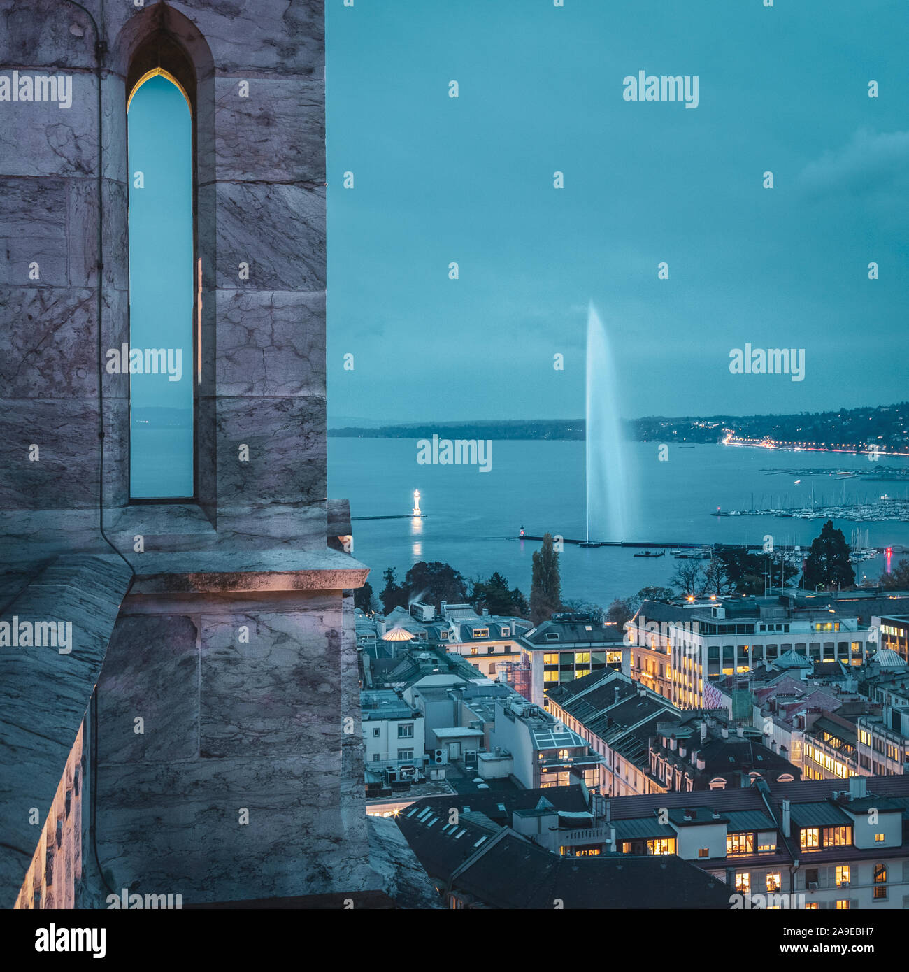 Urban night view of geneva hi-res stock photography and images - Alamy