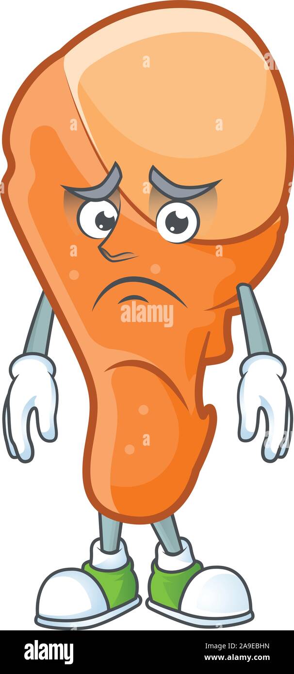 Yummy chicken thigh with afraid character shape Stock Vector Image ...
