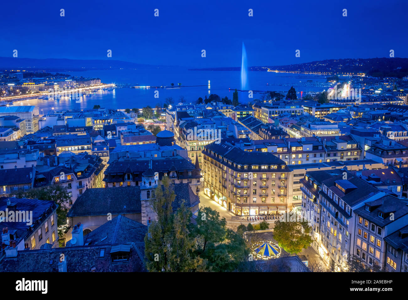 Urban night view of geneva hi-res stock photography and images - Alamy