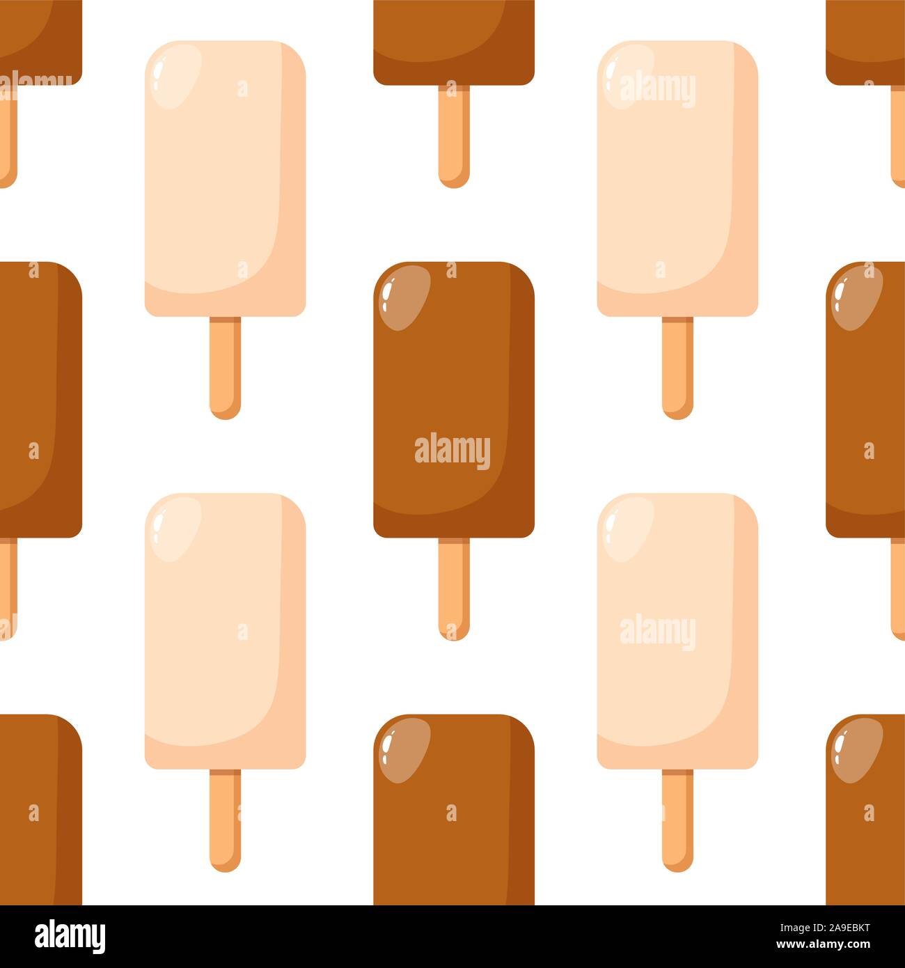 Bright flat seamless pattern with ice cream Stock Vector Image & Art ...