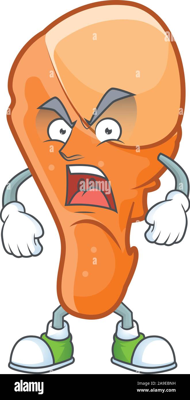 Yummy chicken thigh with angry character shape Stock Vector Image & Art ...