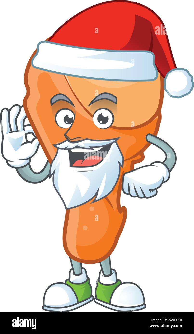 Crispy chicken thigh with mascot a santa claus Stock Vector Image & Art ...