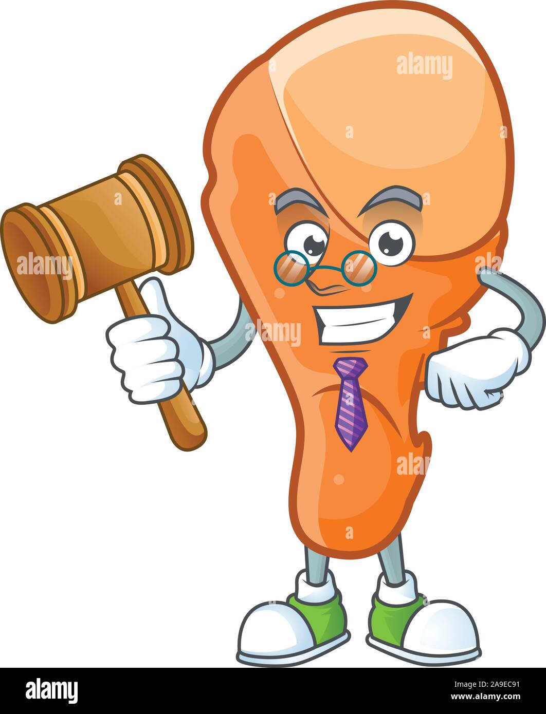 Crispy chicken thigh with mascot a judge Stock Vector Image & Art - Alamy