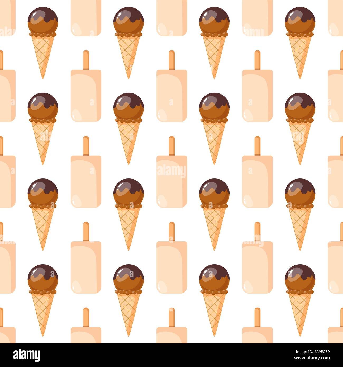Bright flat seamless pattern with ice cream Stock Vector Image & Art ...
