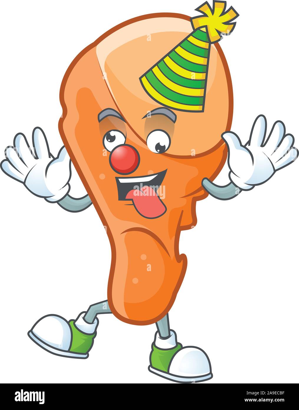Crispy chicken thigh with mascot a clown Stock Vector Image & Art - Alamy