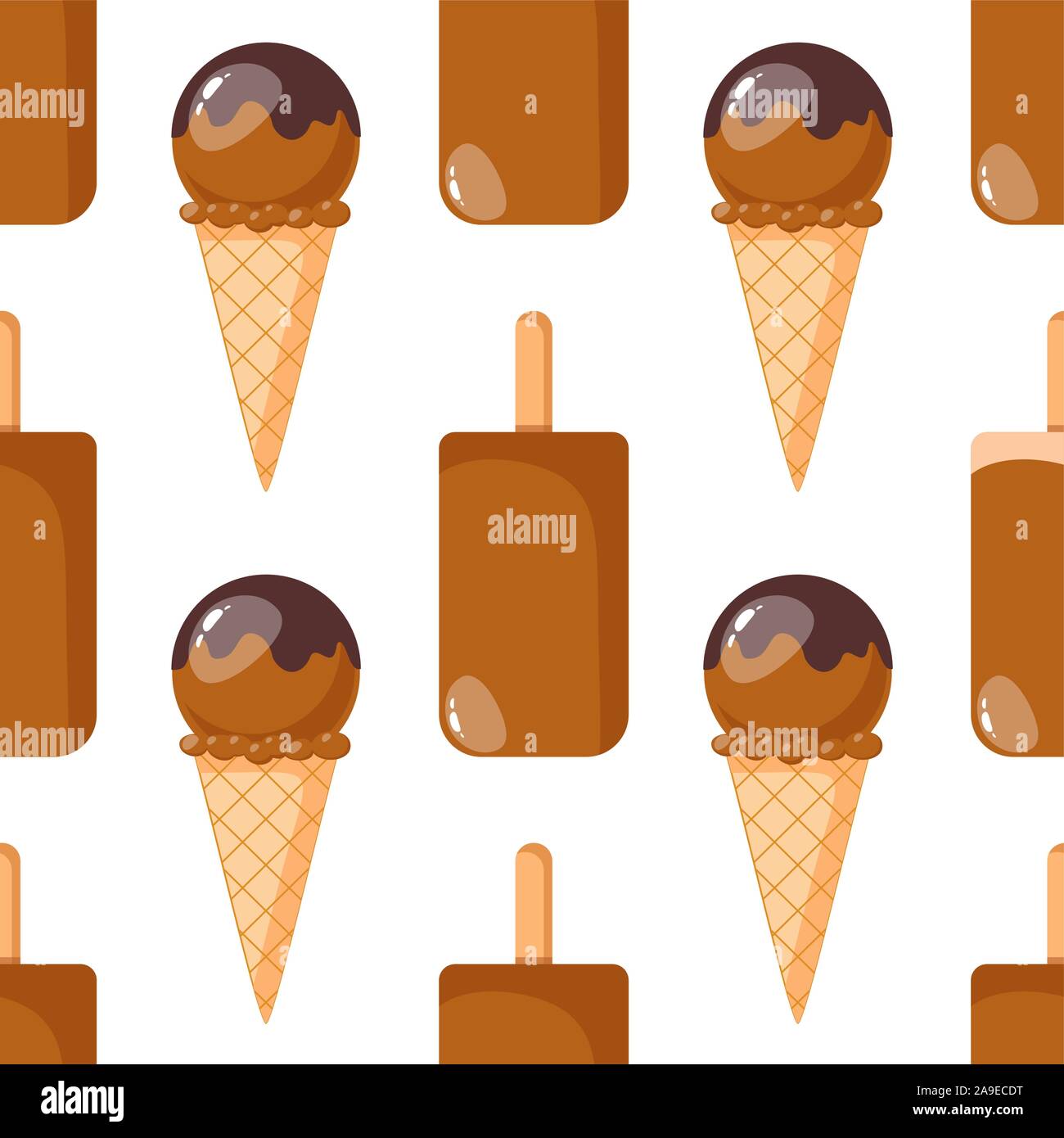 Bright flat seamless pattern with ice cream Stock Vector Image & Art ...