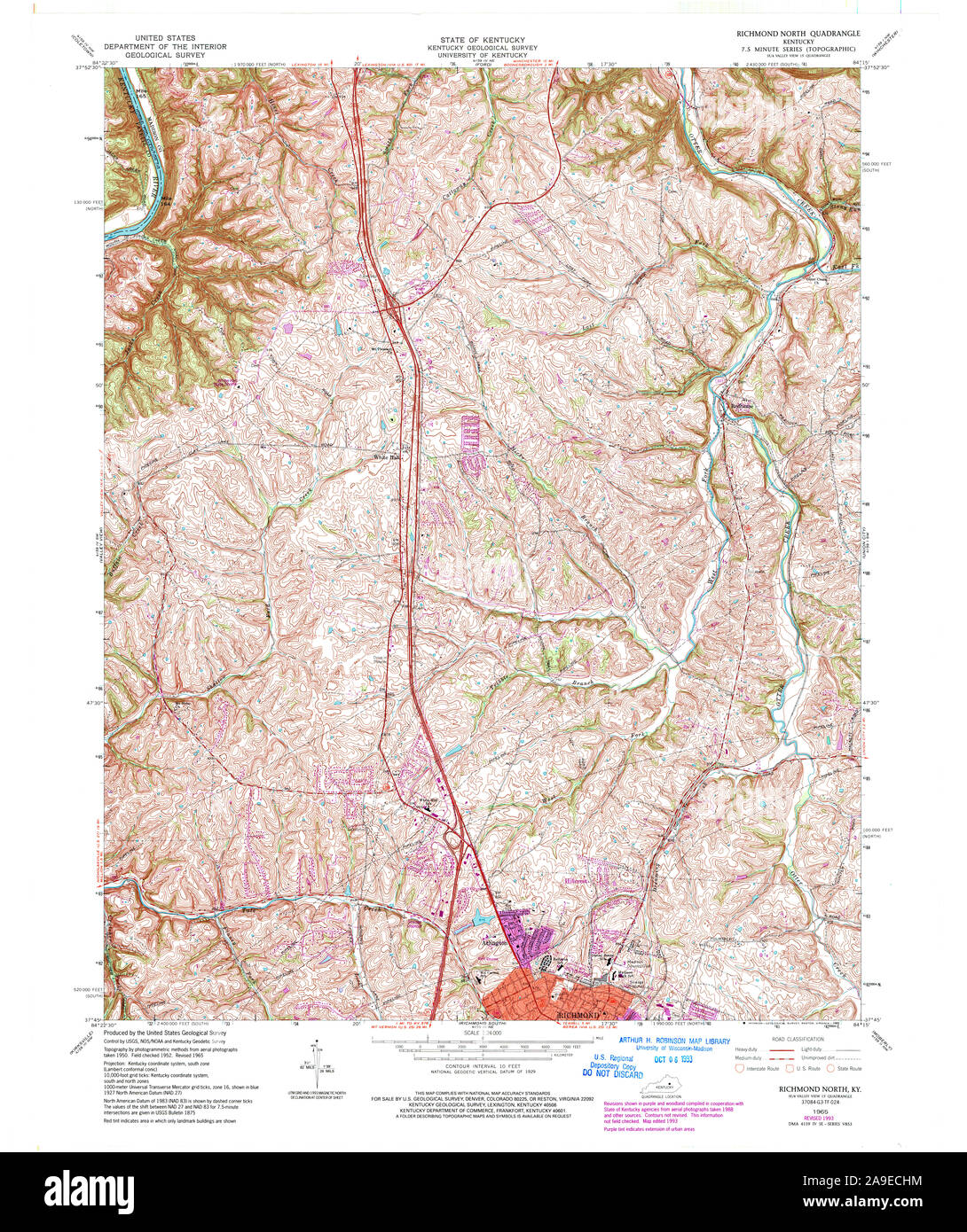 Map of richmond kentucky hi-res stock photography and images - Alamy
