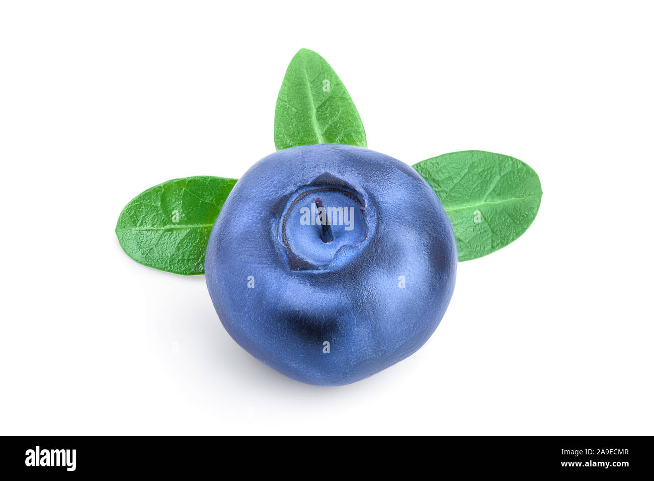 fresh blueberry with leaves isolated on white background closeup Stock ...