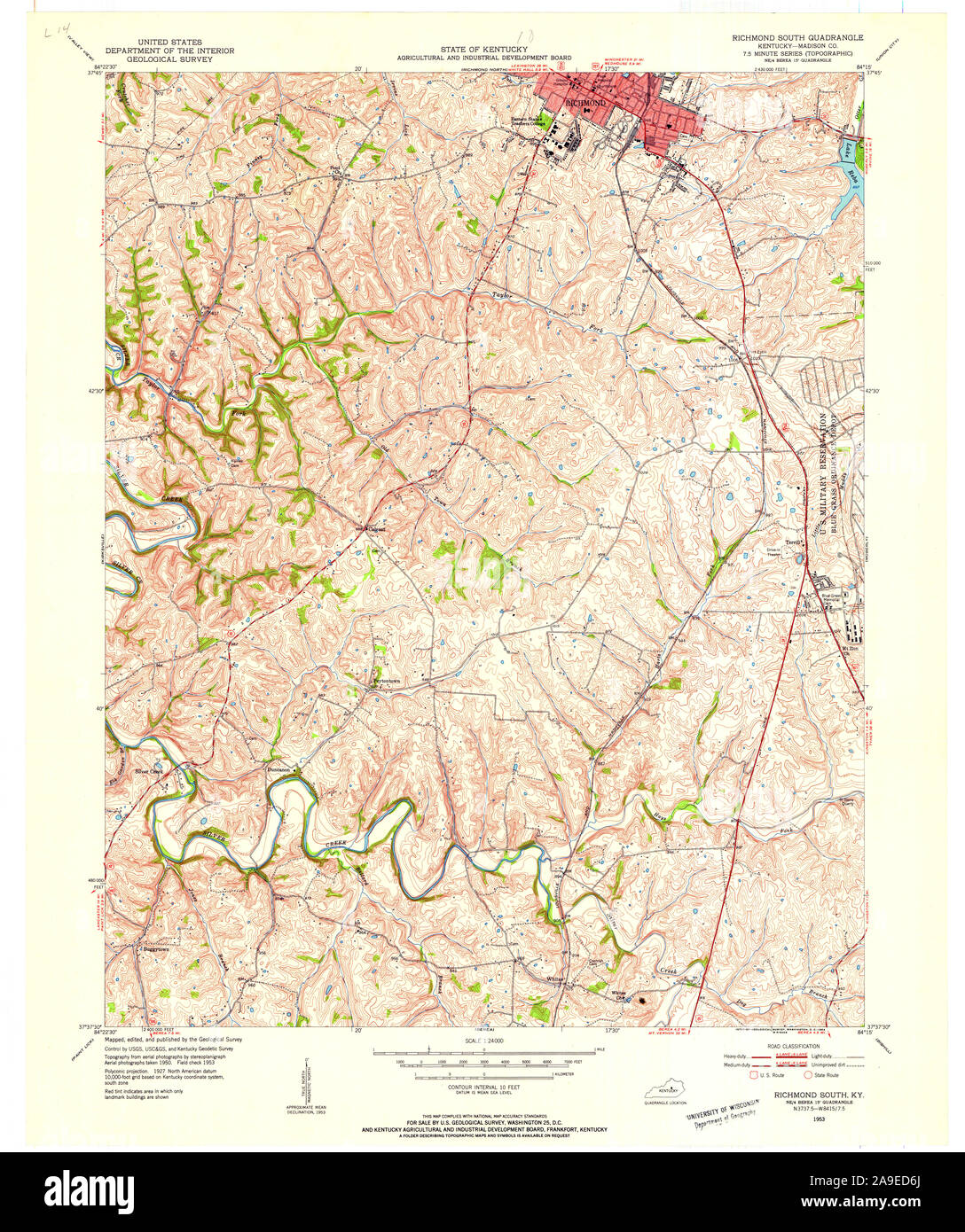 Map of richmond kentucky hi-res stock photography and images - Alamy