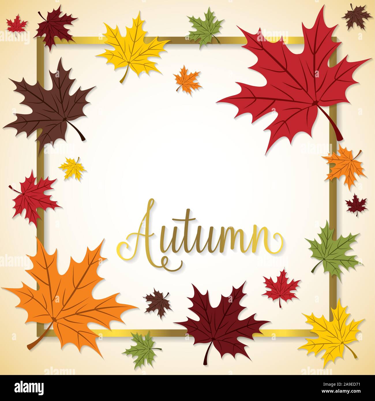 Fall Leaf Thanksgiving frame card in vector format Stock Vector Image ...