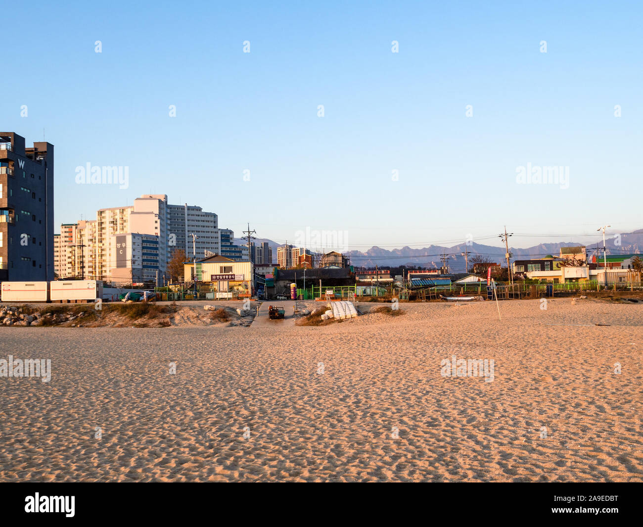 SOKCHO, SOUTH KOREA - OCTOBER 28, 2019: view of Sokcho city from ...