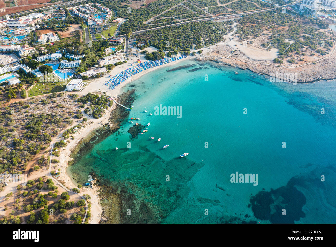 Aerial view of the Landa beach in Cyprus Stock Photo - Alamy