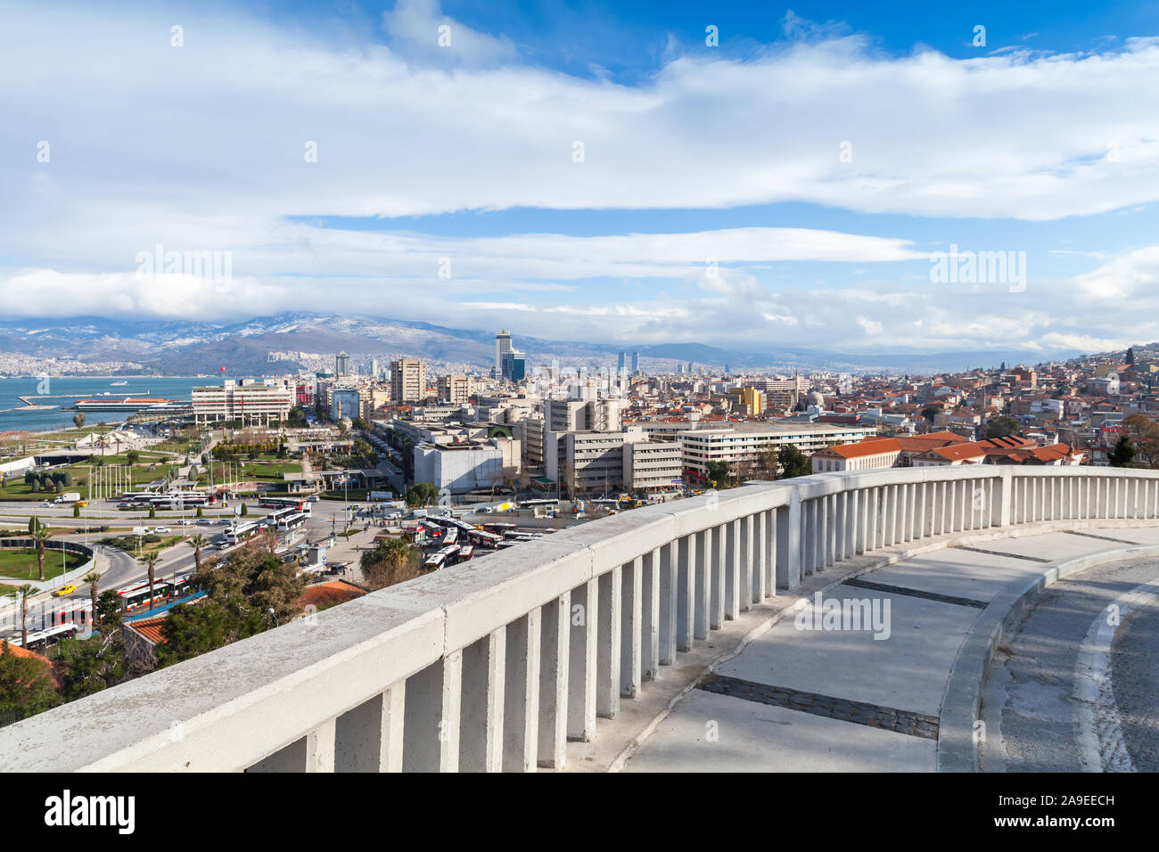 Izmir, Turkey. Cityscape with modern buildings and mountains under ...