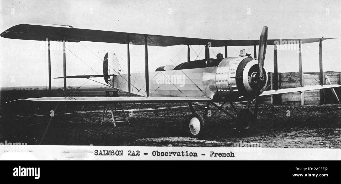1918 - French Observation Plane - Salmson 2A2 plane Stock Photo - Alamy