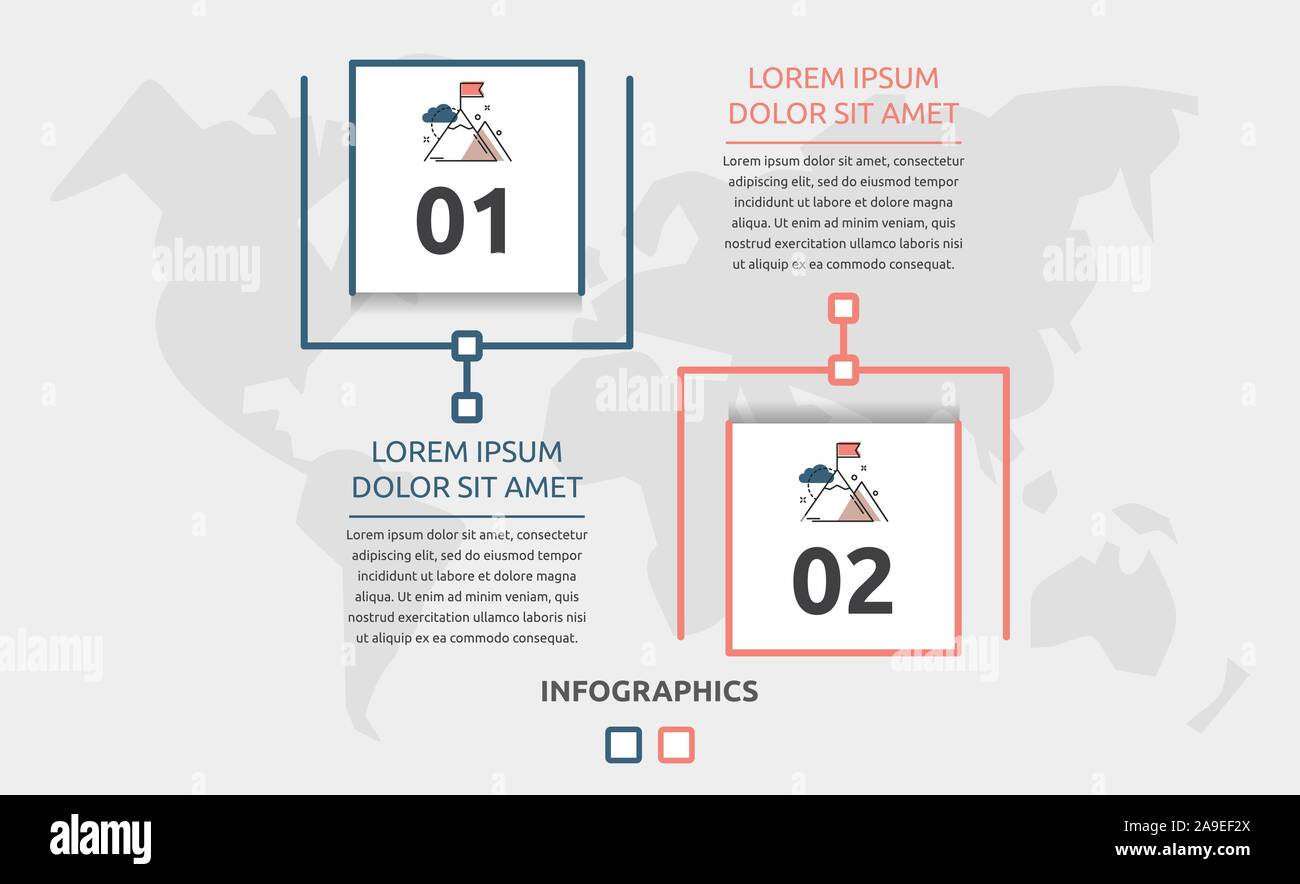 Vector flat infographic template. Line square with text and icons for two diagrams, graph ...
