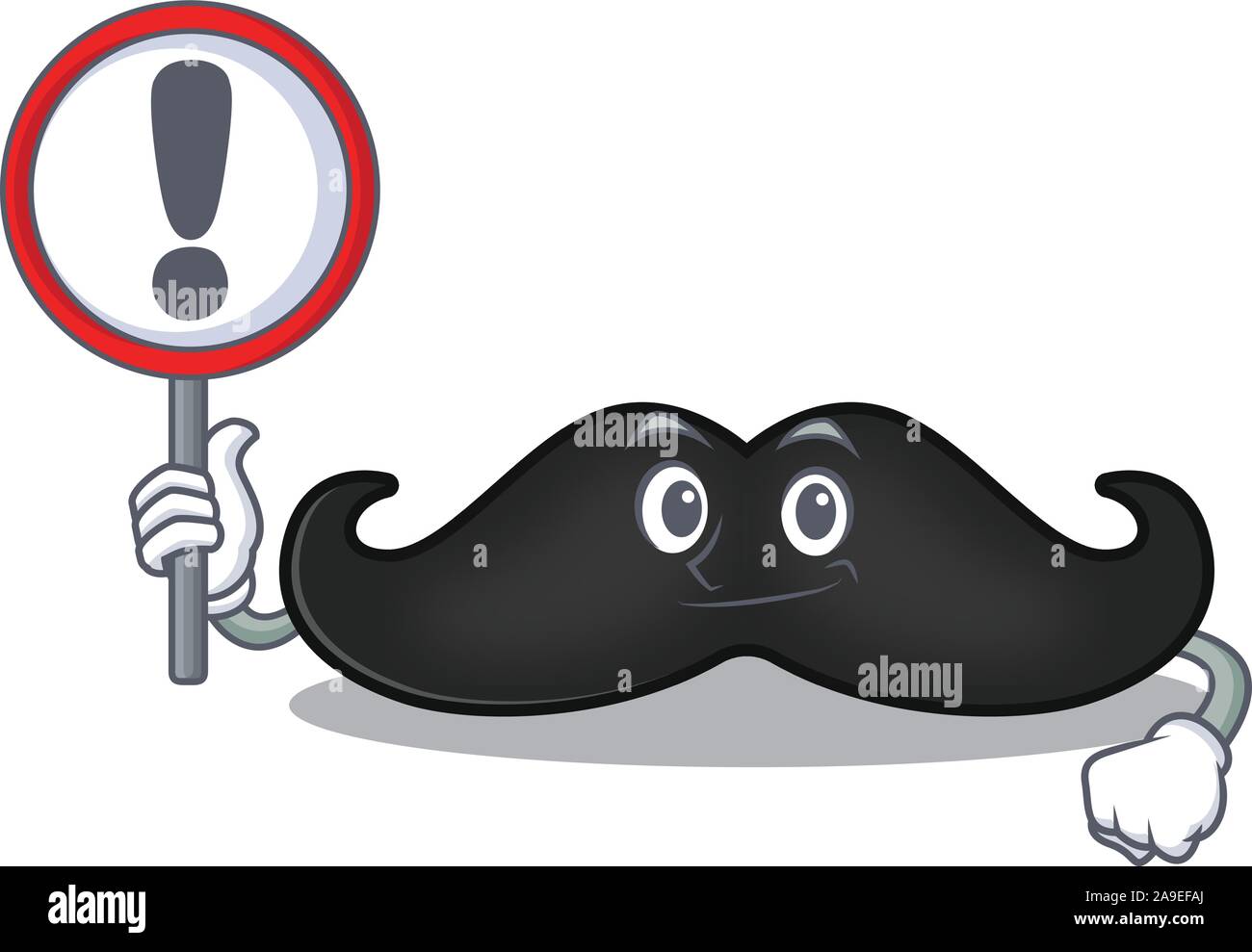 mustache character the on a stylized with sign warning Stock Vector ...