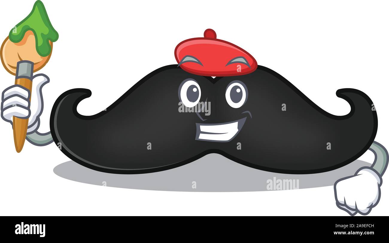 mustache character the on a stylized painter Stock Vector Image & Art ...