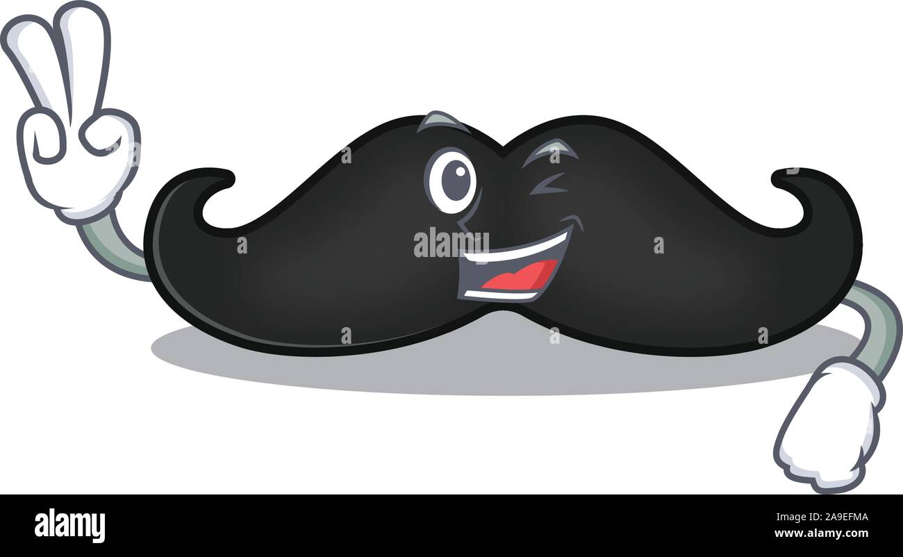mustache mascot isolated with the two finger cartoon Stock Vector Image ...