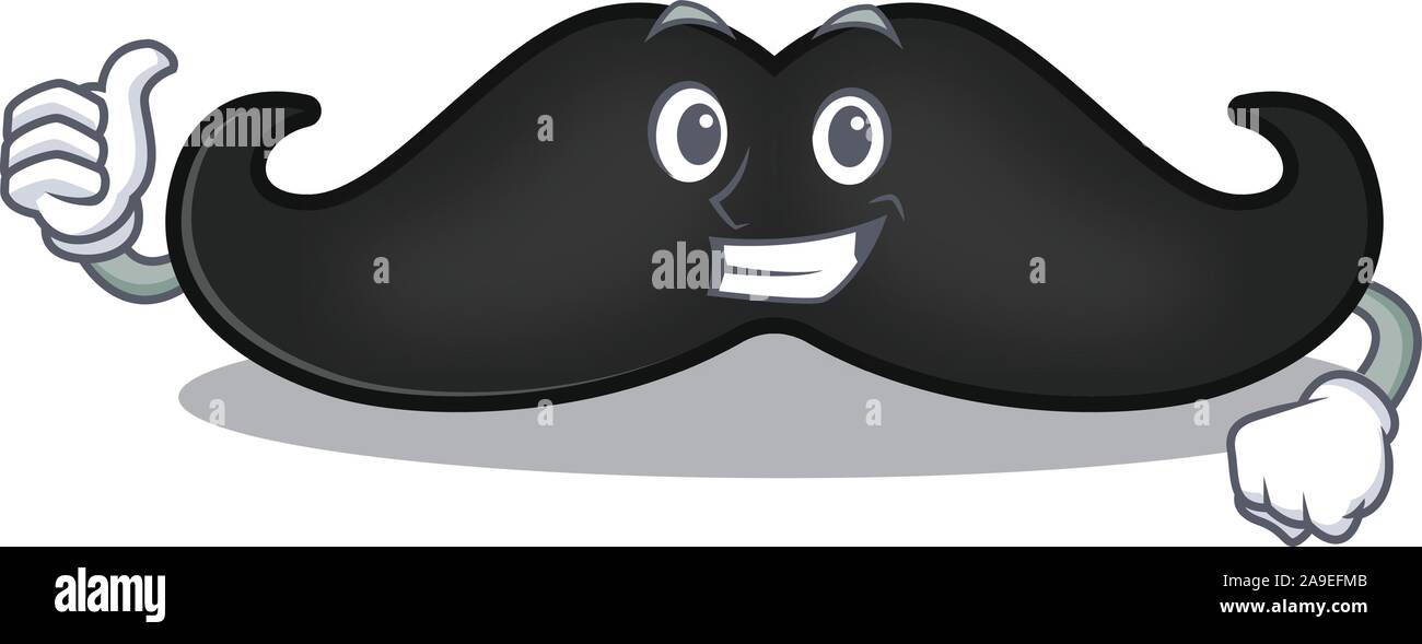 mustache mascot isolated with the thumbs up cartoon Stock Vector Image ...