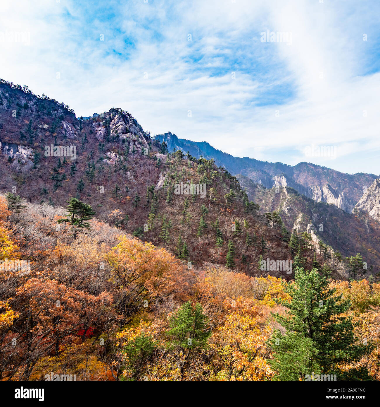 travel to South Korea - colorful rocks in Seoraksan National Park in ...
