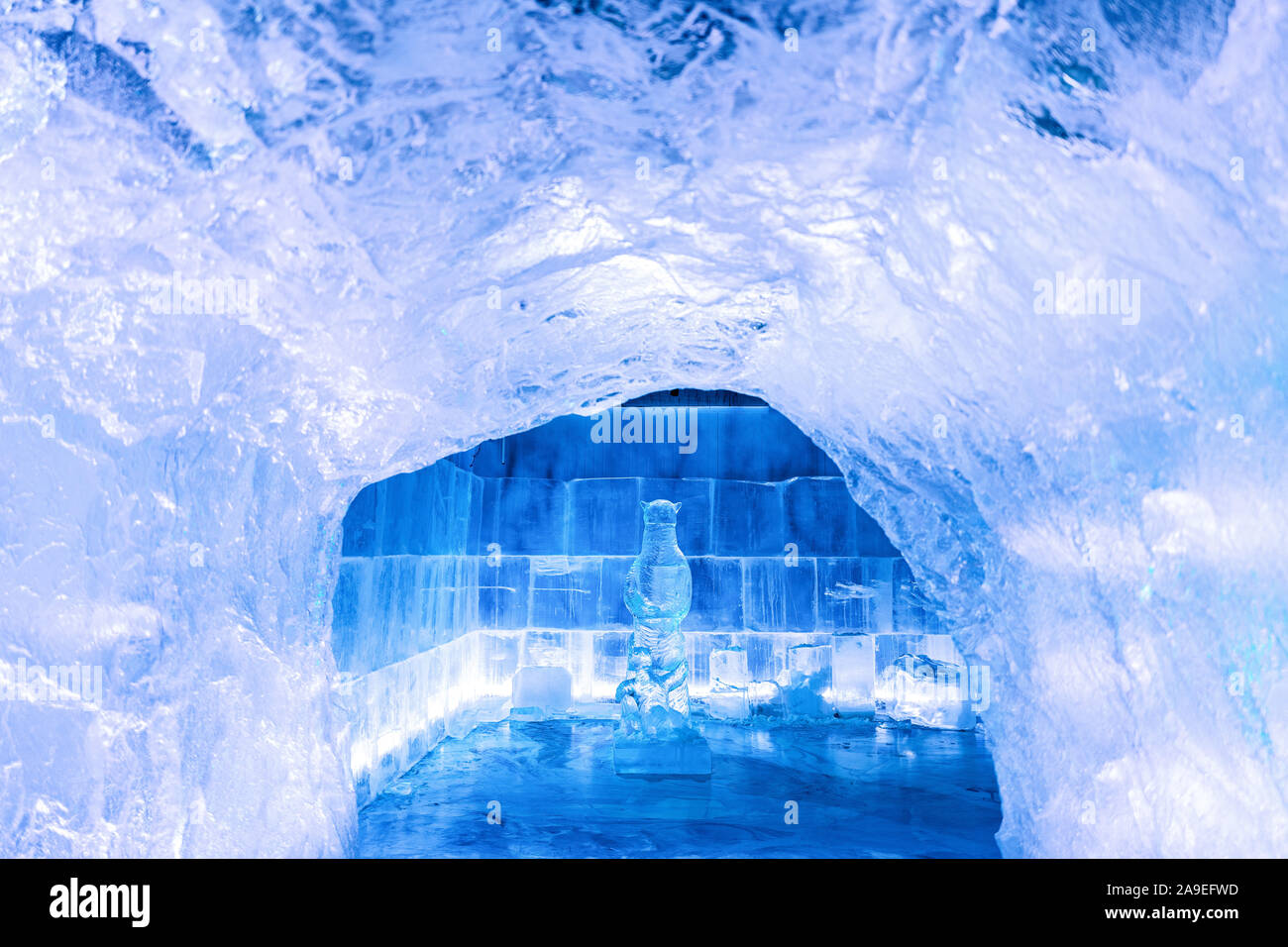 Rovaniemi, Finland - November 30, 2018: The ice gallery and bar in the ...