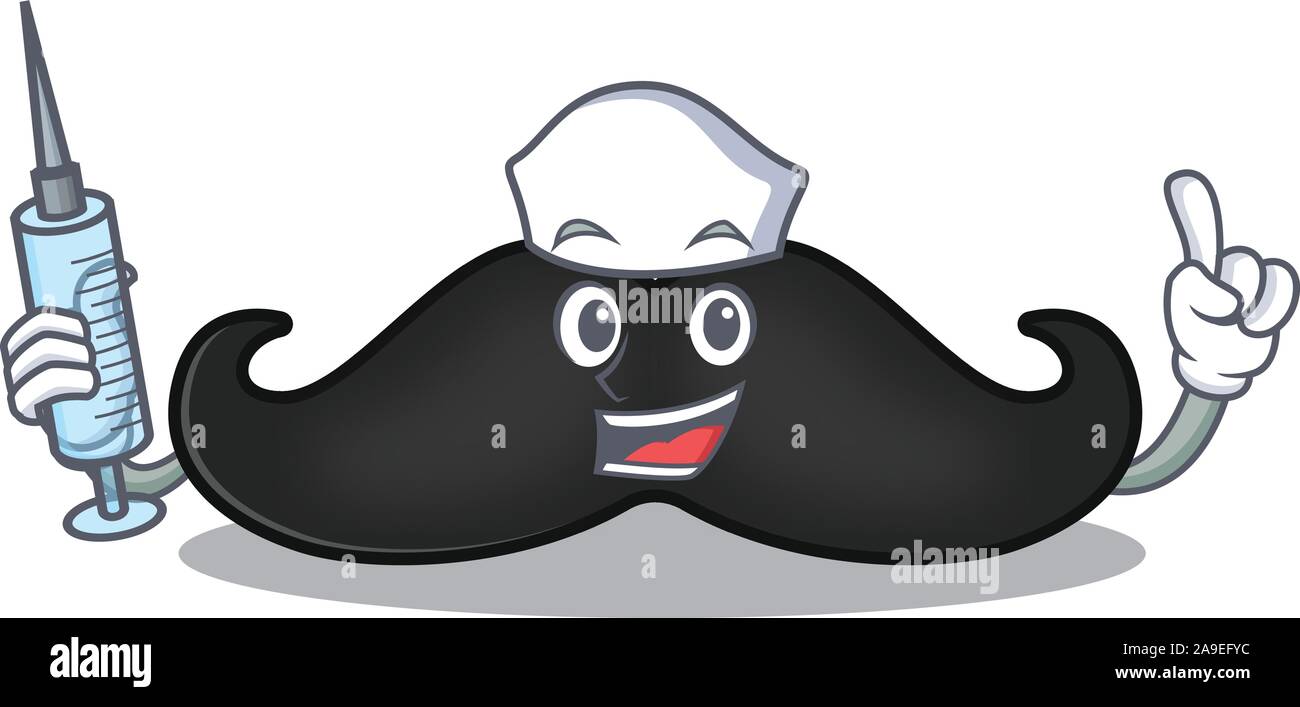 mustache mascot isolated with the nurse cartoon Stock Vector Image ...