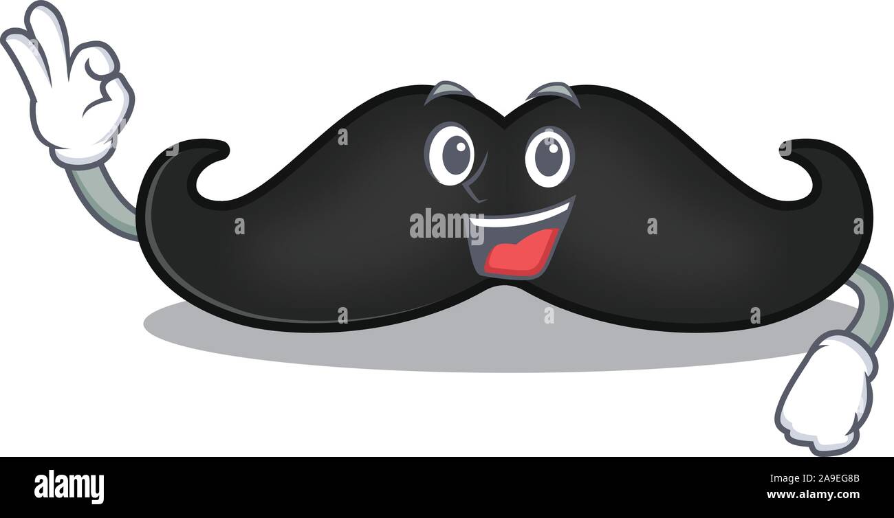 mustache mascot isolated with the okay cartoon Stock Vector Image & Art ...