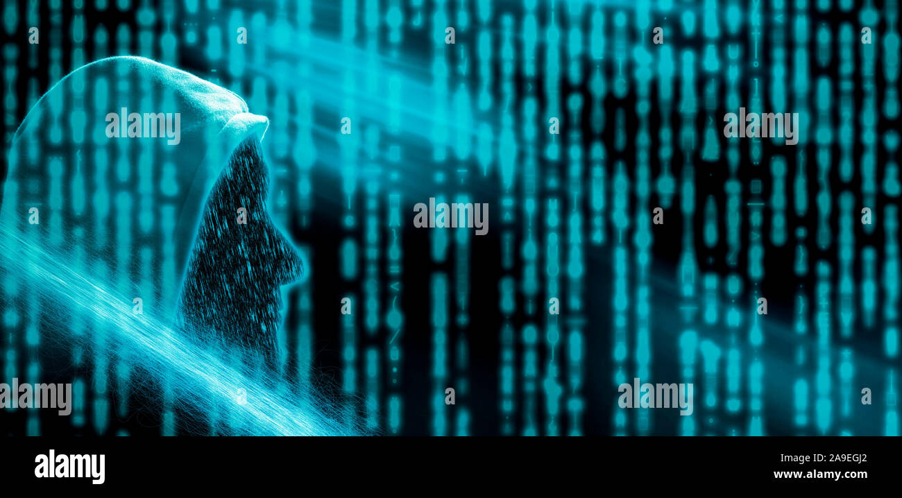 Faceless, anonymous computer hacker with hood Stock Photo - Alamy
