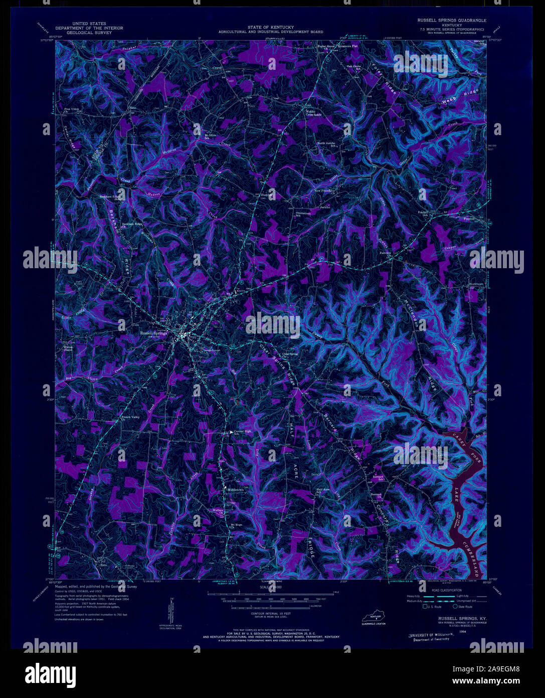 Map of russell springs hi-res stock photography and images - Alamy