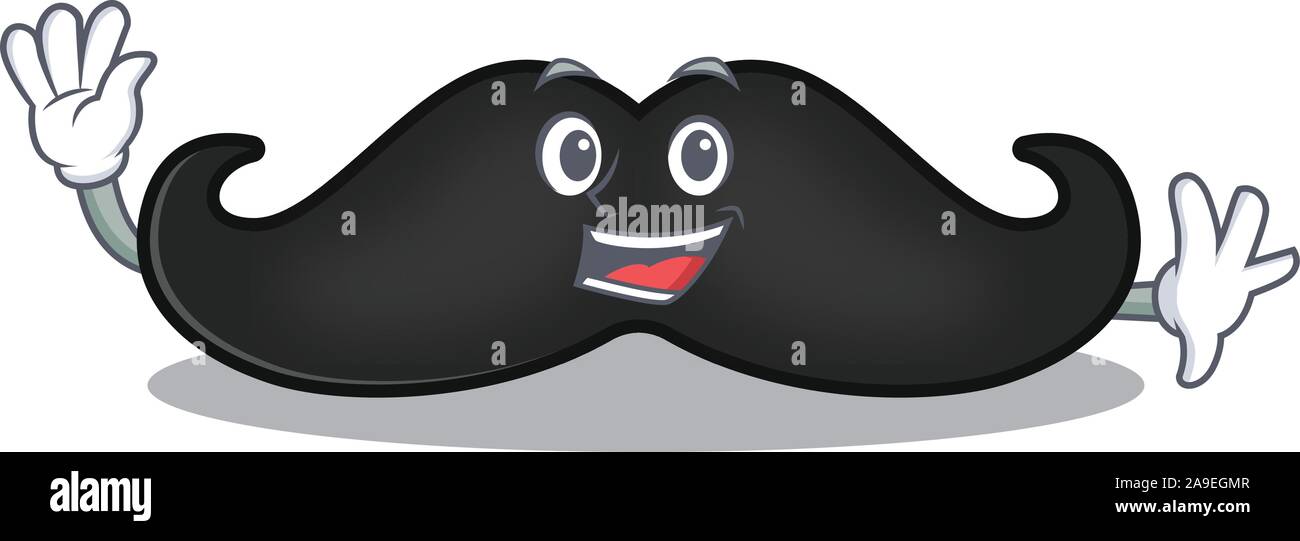 mustache mascot isolated with the waving cartoon Stock Vector Image ...