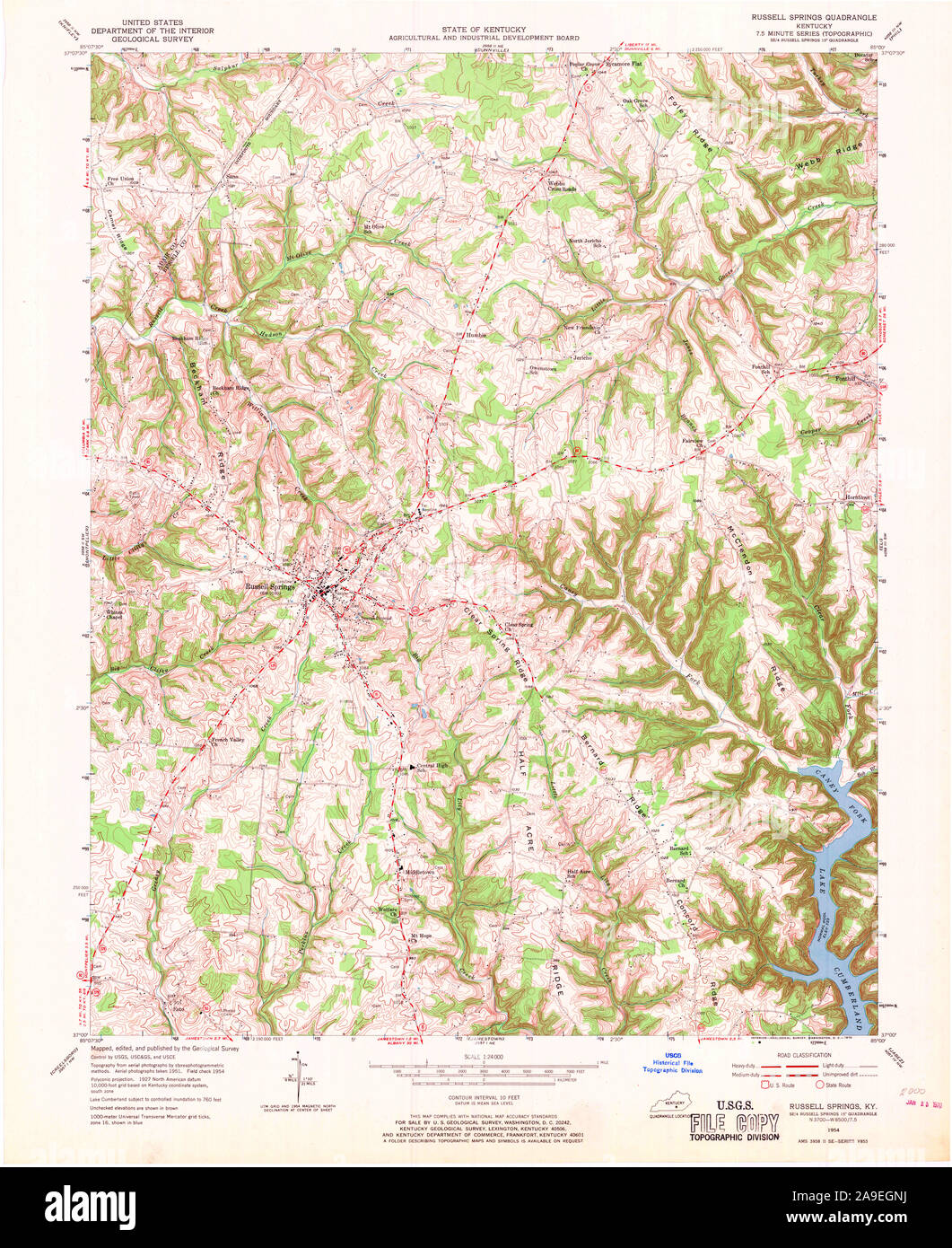 Russell springs map hi-res stock photography and images - Alamy