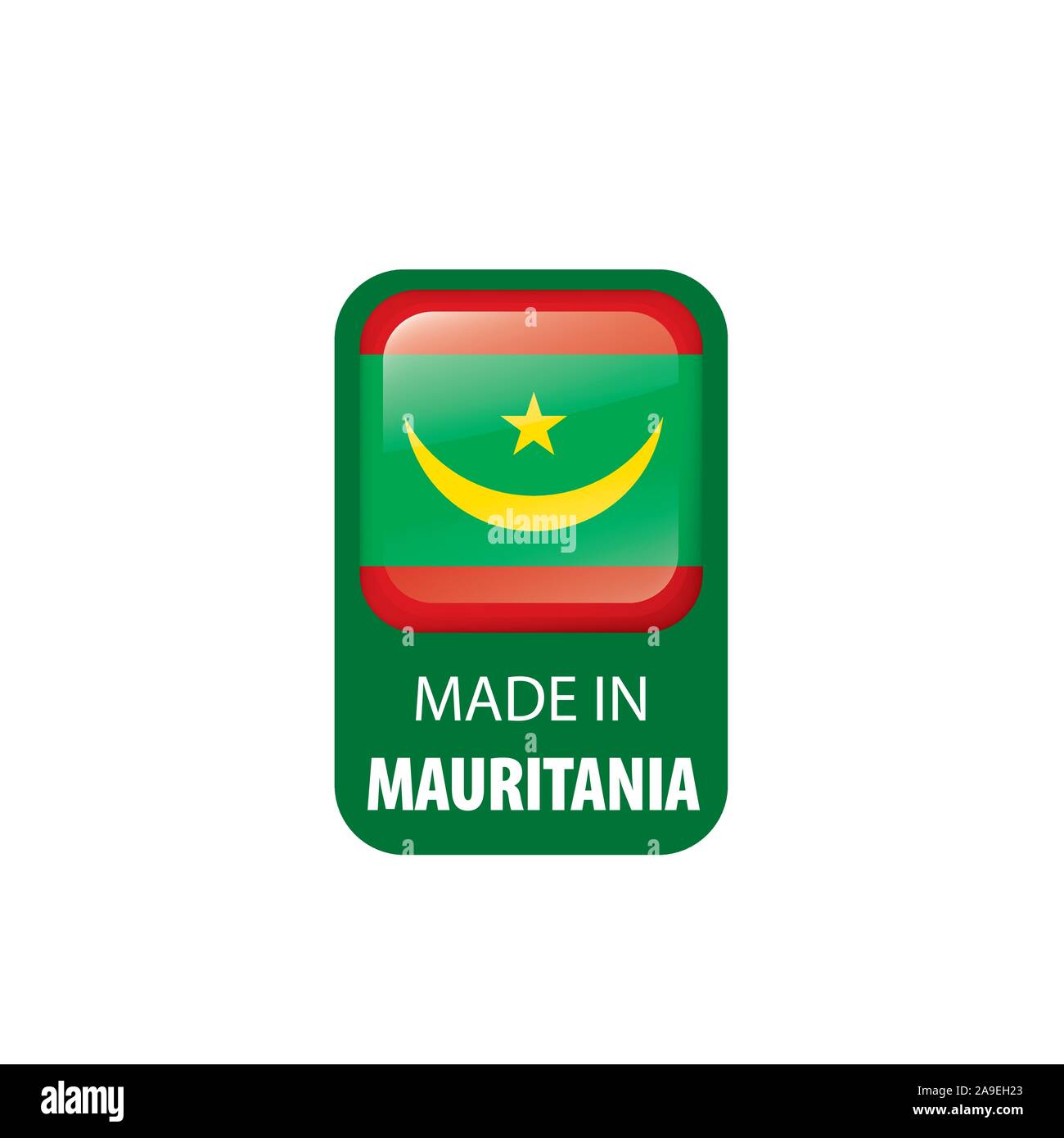 Mauritania Flag Vector Illustration On A White Background Stock Vector
