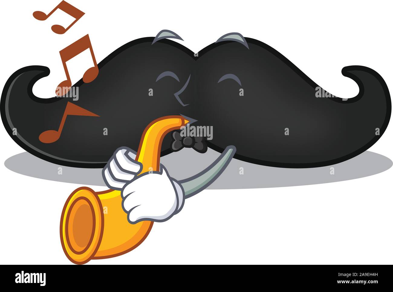 with trumpet mustache with in the cartoon shape Stock Vector Image ...