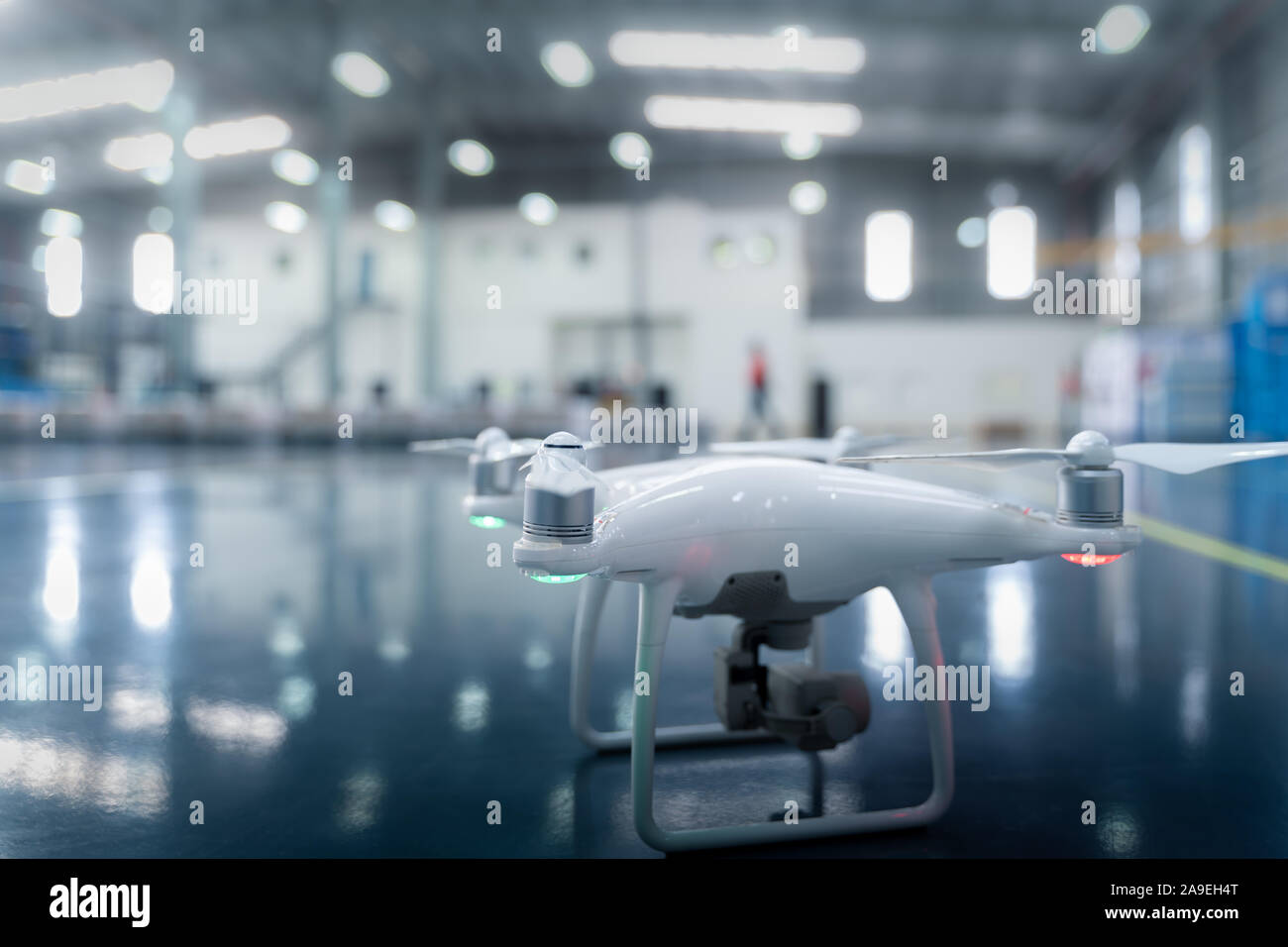 Drone camera surveying over a smart factory using internet of things ...