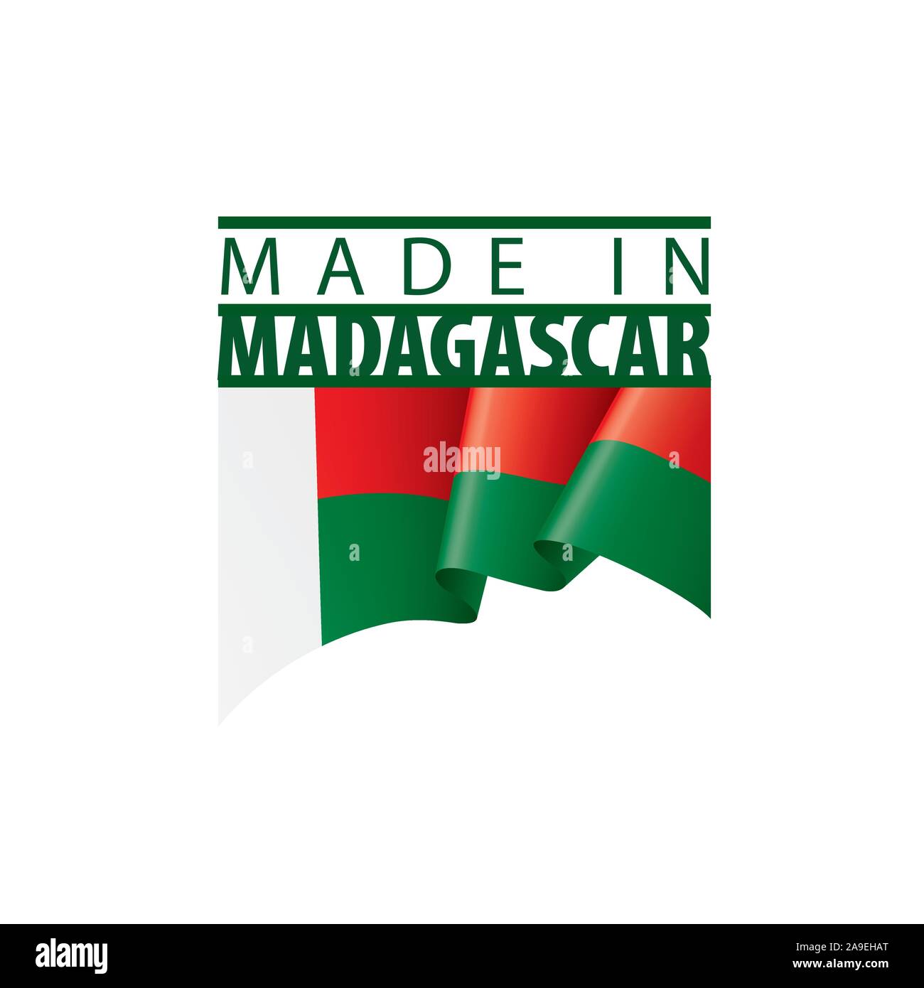 Madagascar flag, vector illustration on a white background Stock Vector ...