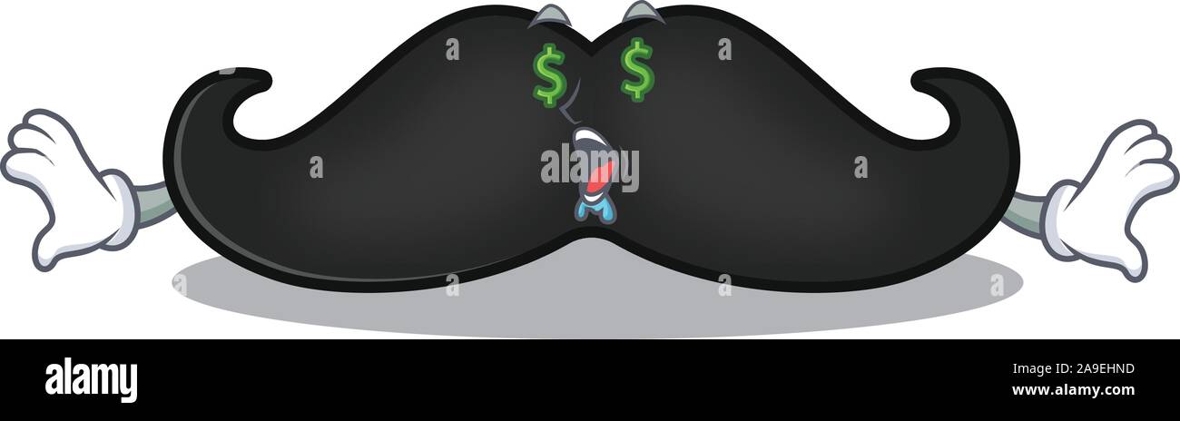 Smiling face money eye mustache with on cartoon Stock Vector Image ...
