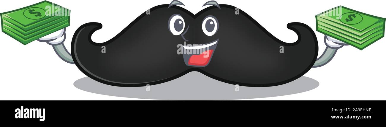 holding money mustache with in the cartoon shape Stock Vector Image ...